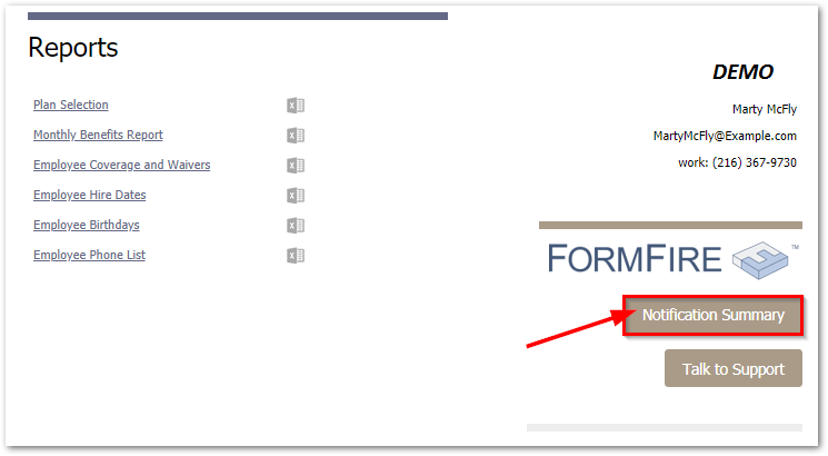 Where to find the Notification Summary as an HR Manager – FormFire Help